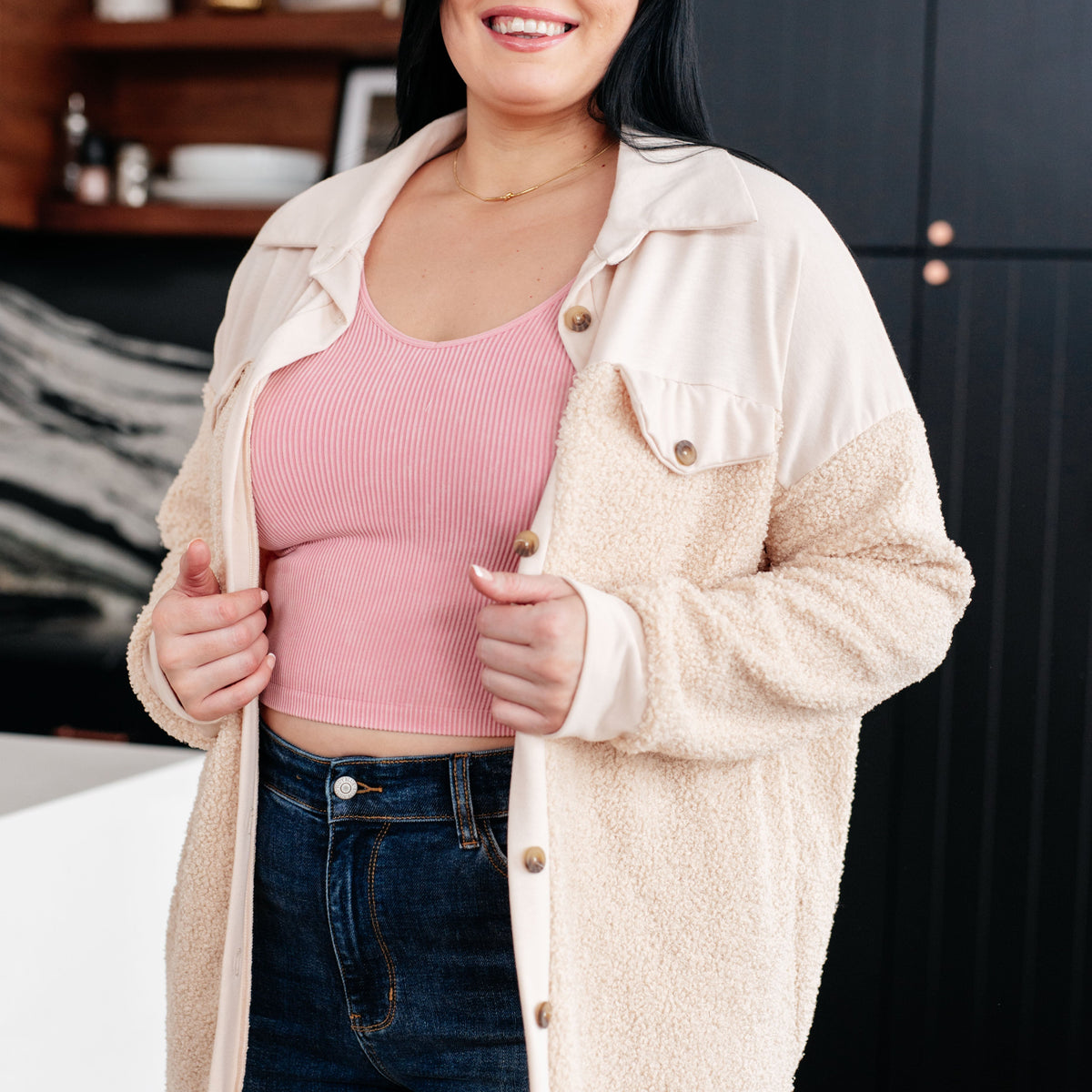 7th Ray Endless Potential Sherpa Shacket – Ruby Idol Apparel