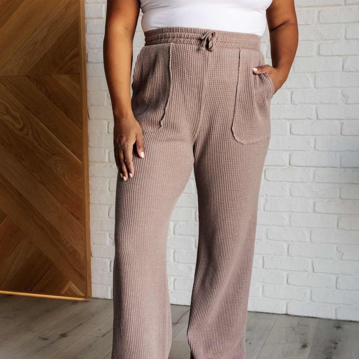 Rae Mode Set Process Mineral Wash Waffle Knit Pants in Brown – Ruby ...