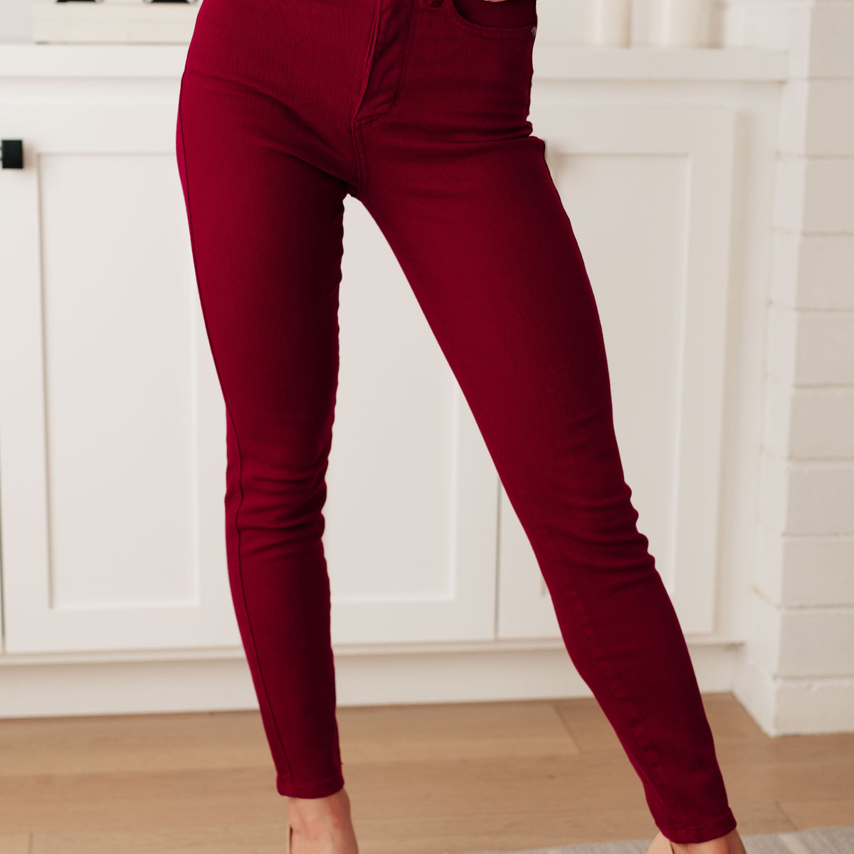 Judy Blue Wanda High Rise Tummy Control Top Skinny Jeans in Scarlet ...